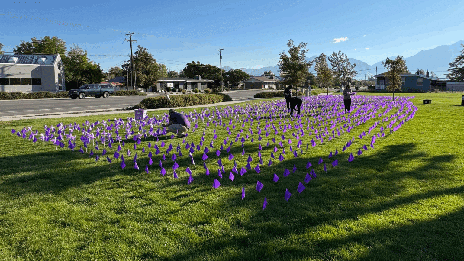 Purple Flags and Pinwheels Honor Domestic Violence Survivors in West Jordan - West Jordan City